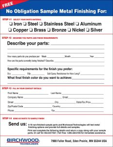 FREE Sample Metal Finishing Of Machined Metal Parts